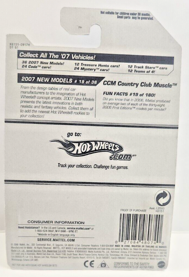 Hot Wheels 2007 New Models 19 of 36 CCM Country Club Muscle 019/180 ...