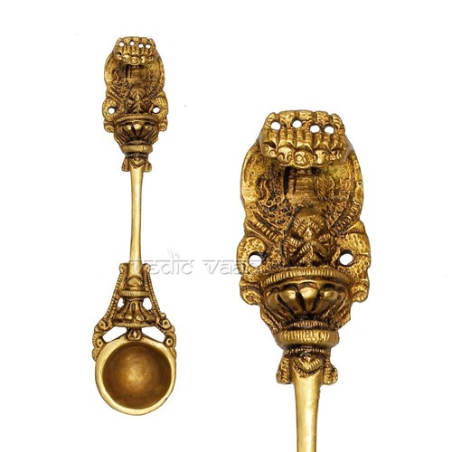 Charnamrut Havan Spoon in Brass Vedic Vaani | eBay
