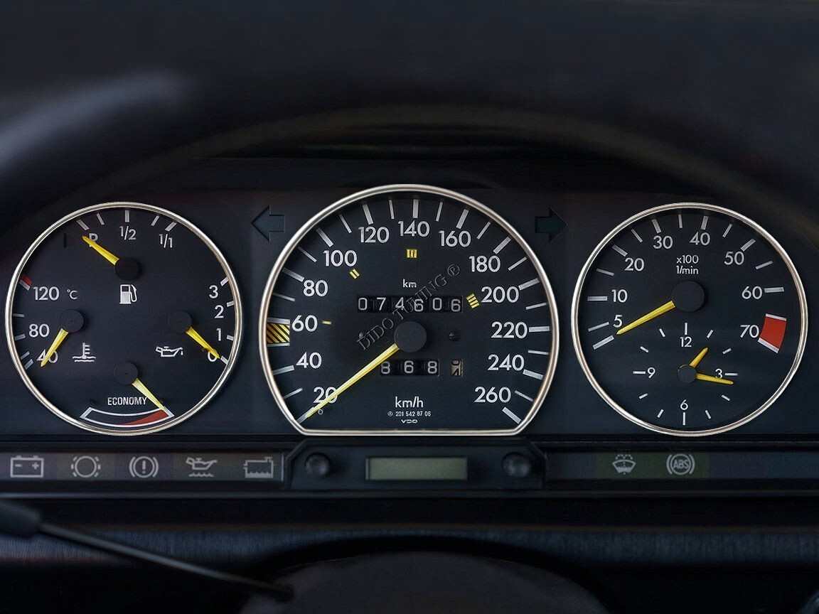 For Mercedes W201 1982-1993 Polished Aluminium chrome dash cluster ...