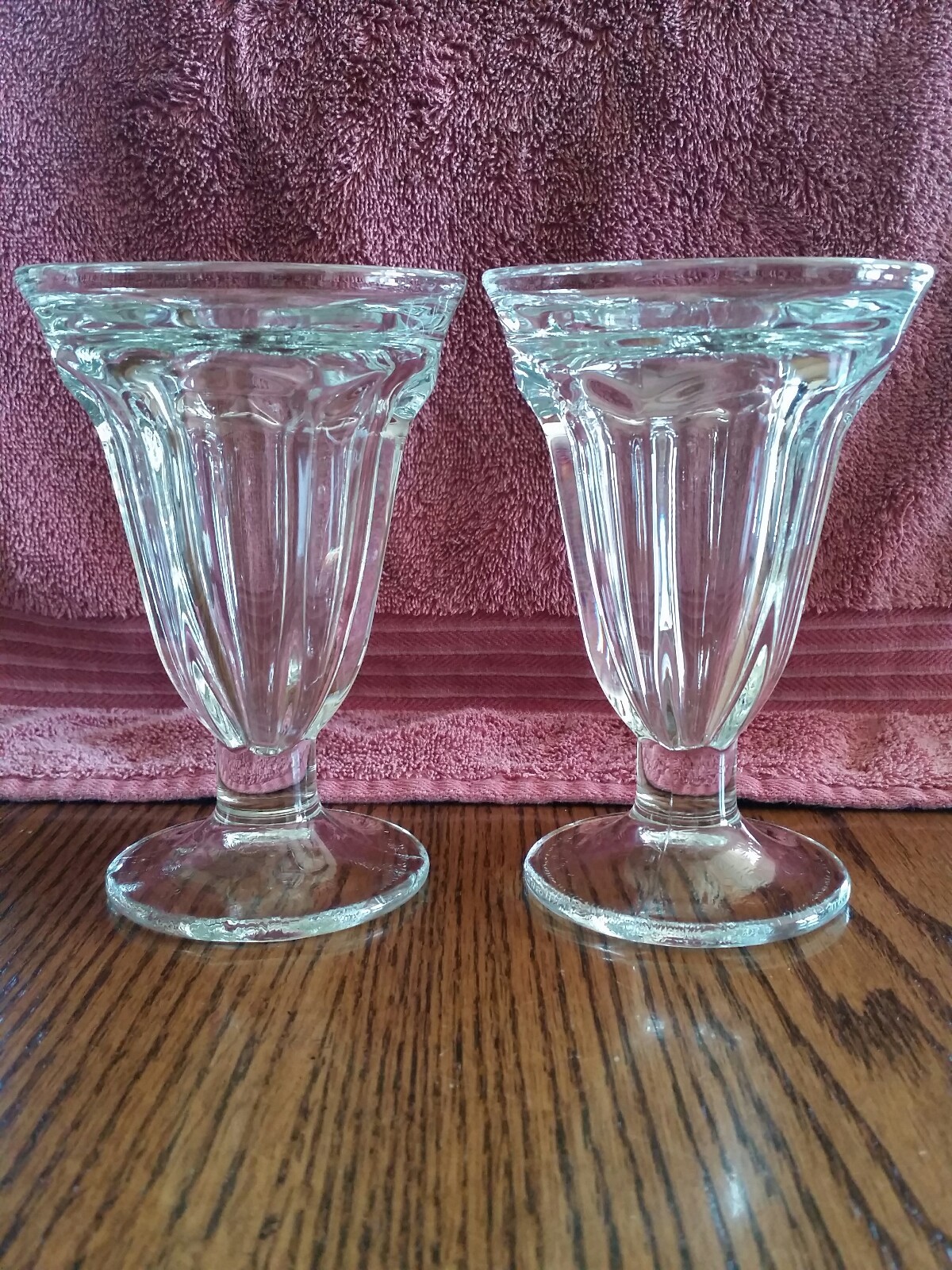 Vintage Parfait Glasses Set of 2 Ice Cream Clear Glass | eBay