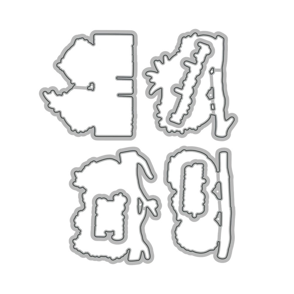 Silly Birds on Branch Happy Bird Day Metal Cutting Dies Clear Stamps ...