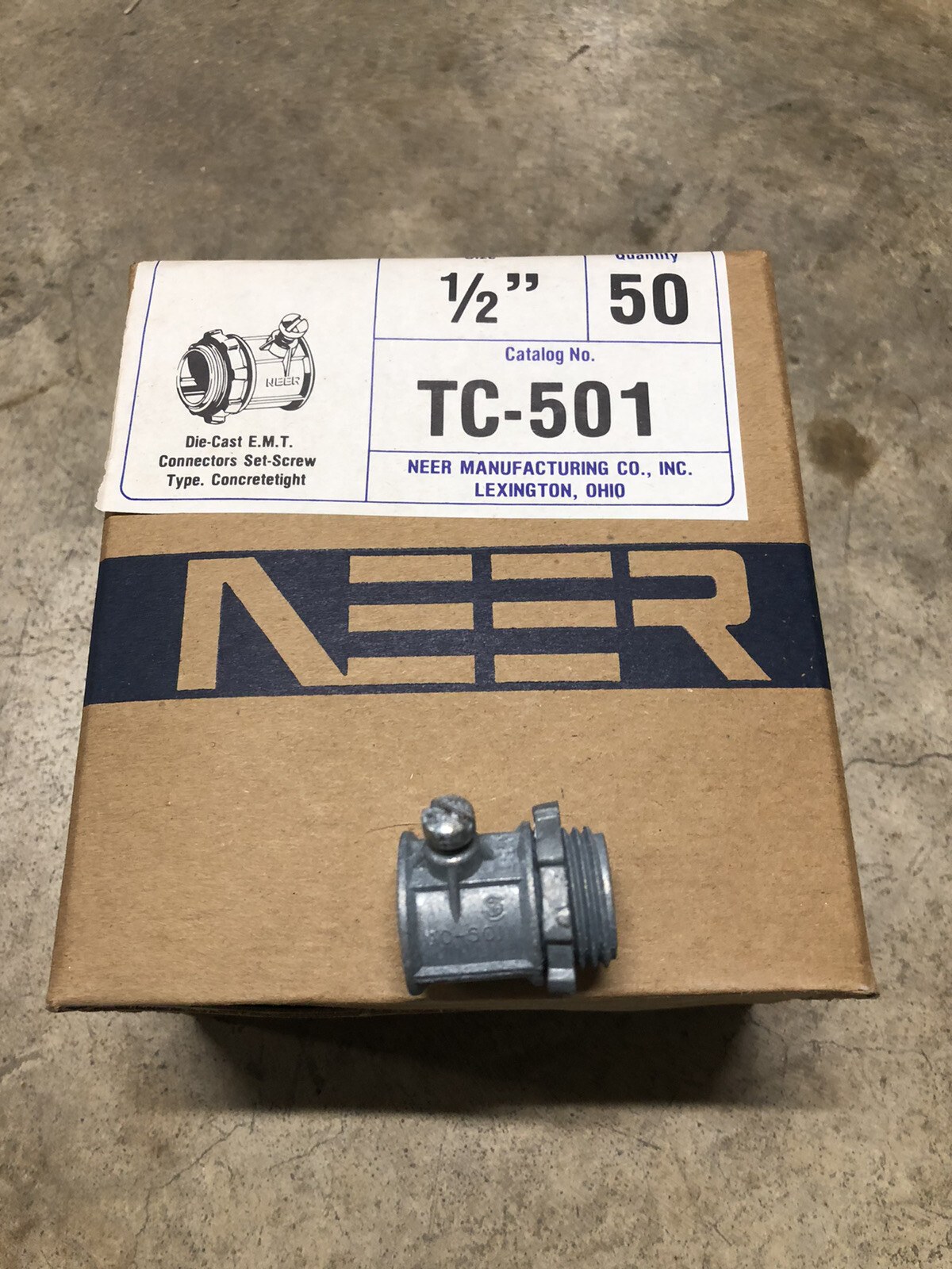 1/2 Inch Conduit EMT, Junction Box Connector, Neer TC-501 | eBay