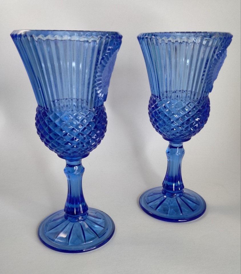 Lot of 2 Vintage Avon Fostoria Martha & George Washington Cobalt Blue ...