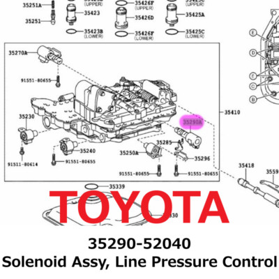 Toyota Genuine Corolla Line Pressure Control Solenoid Assy | 3529052040 ...