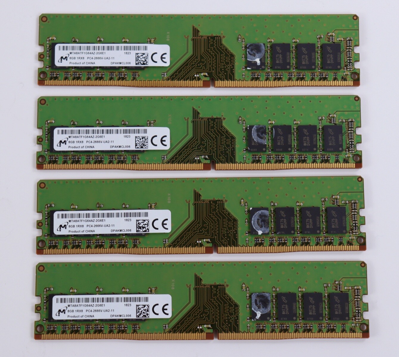 Micron 32GB(4x8GB) MTA8ATF1G64AZ-2G6E1 DDR4 SDRAM PC4-2666V Desktop ...