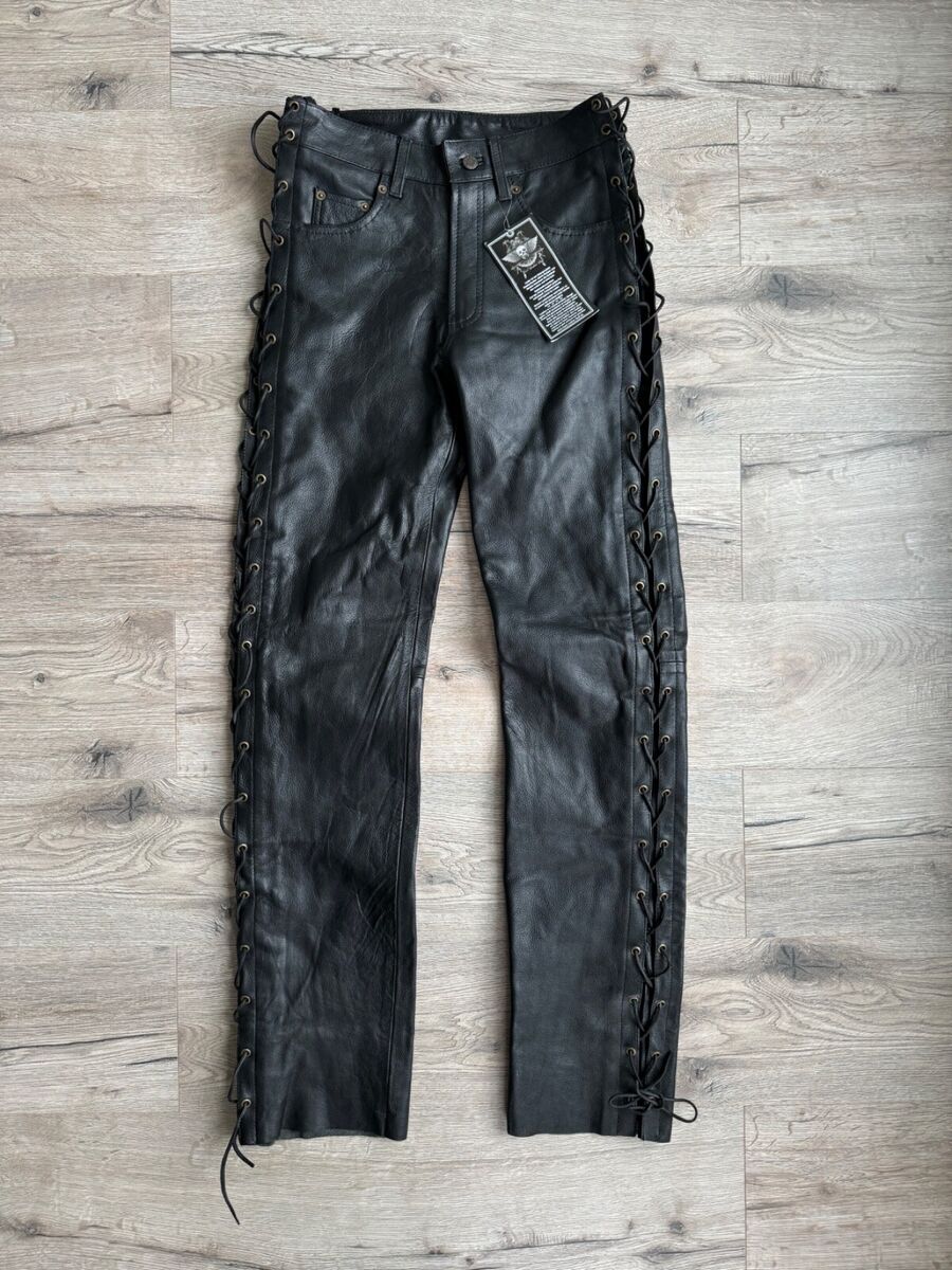 Hard Stuff Leather Lace Up 00s Punk Moto Pants Vintage | eBay Hard Stuff Leather Lace Up 00s Punk Moto Pants Vintage | eBay