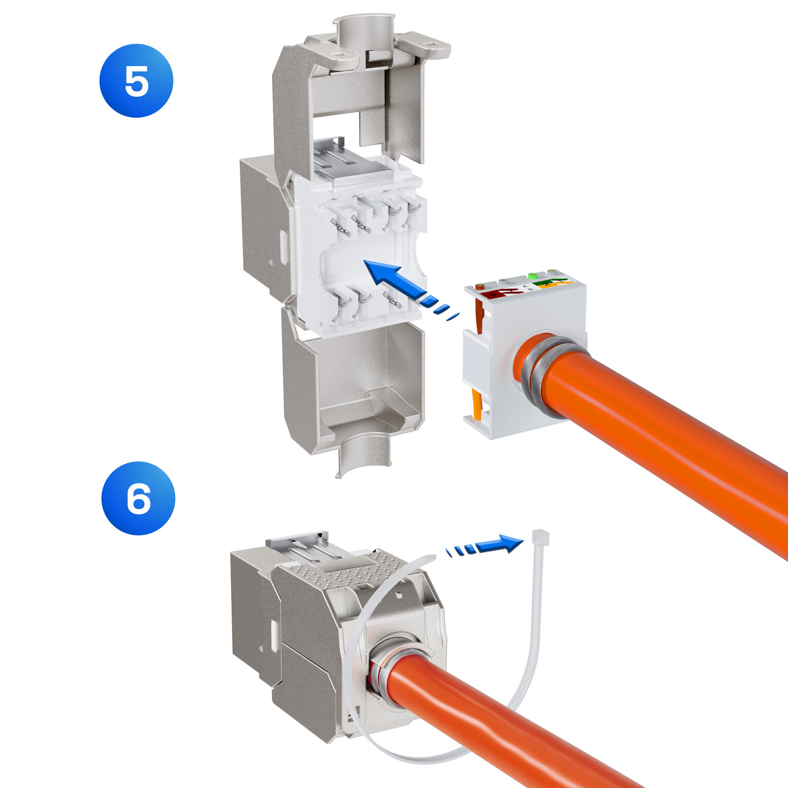 Cat 7 Netzwerkdose CAT7 Unterputz Datendose Anschlussdose LAN DSL ...