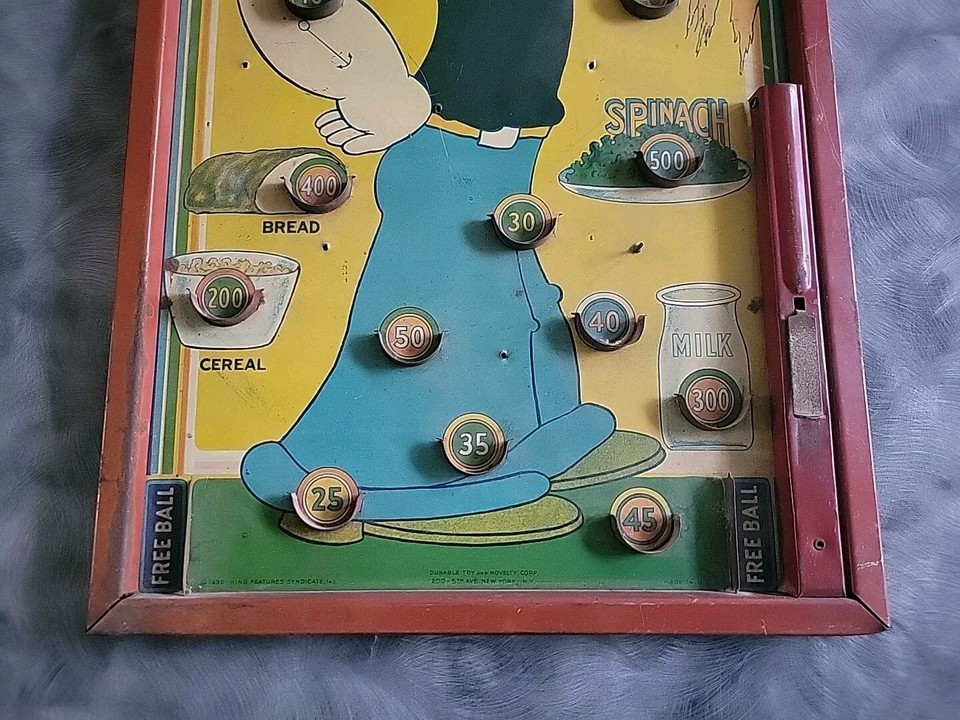 Vintage 1935 Durable Toy Tin Table Top Popeye The Sailor Man Menu ...