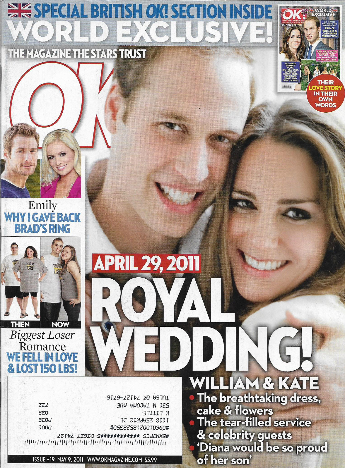 OK! Magazine May 9 2011 Prince William Princess Kate Emily Maynard Brad ...