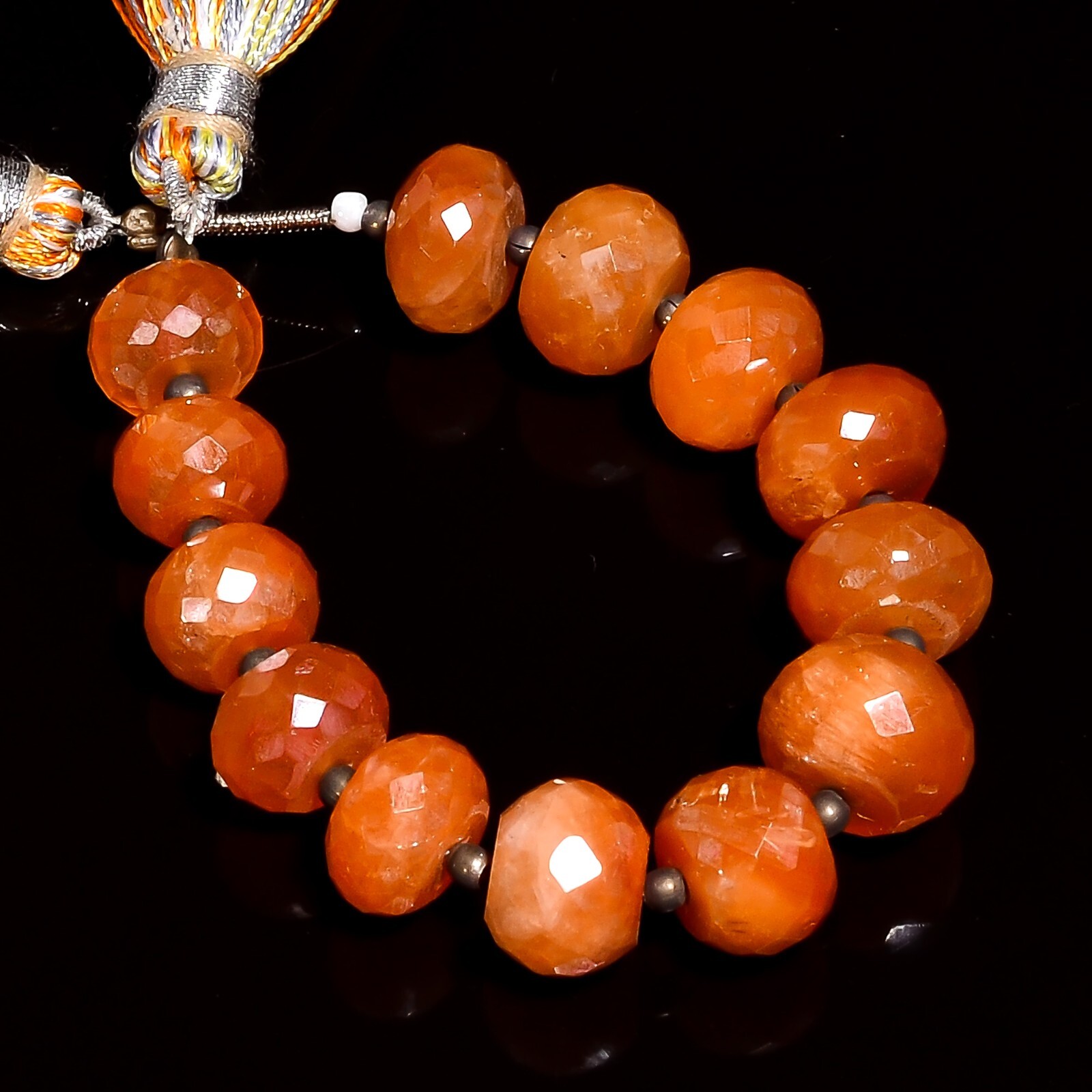 Tangerine Quartz Gemstone Rondelle Shape Faceted Beads 9X9X5 mm Strand ...