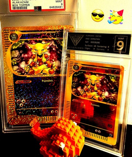 Pokemon Card PSA 10 PSA 9 Alakazam 33/165 Reverse Holo & Box Topper 1/ ...