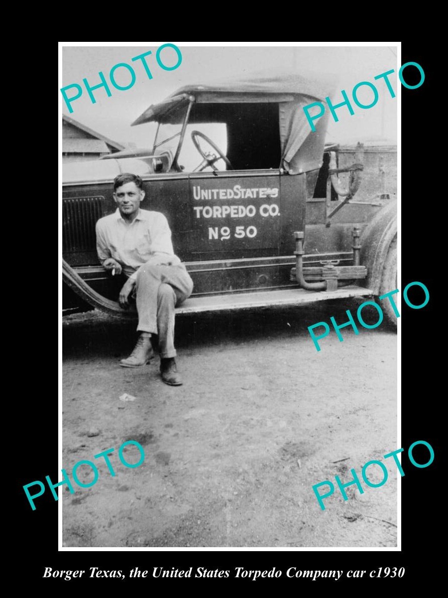 OLD LARGE HISTORIC PHOTO OF BORGER TEXAS UNITED STATES TORPEDO COMPANY ...
