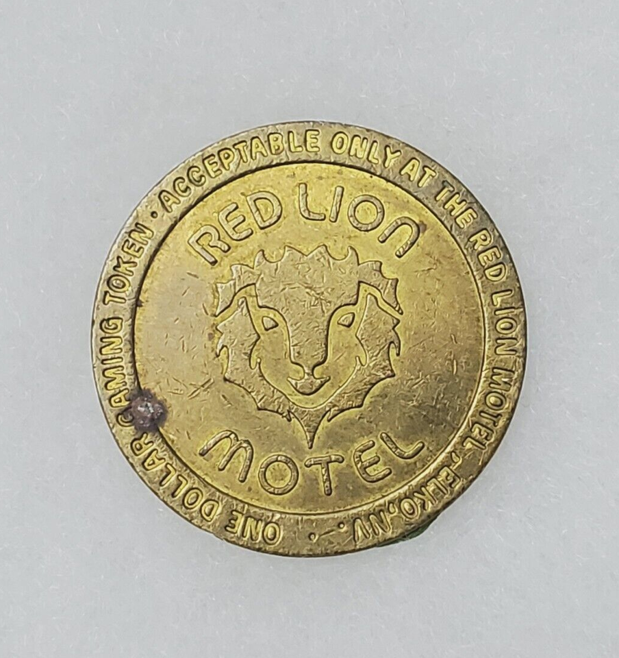 Vintage Red Lion Motel Casino One Dollar Gaming Game Token Coin Elko ...