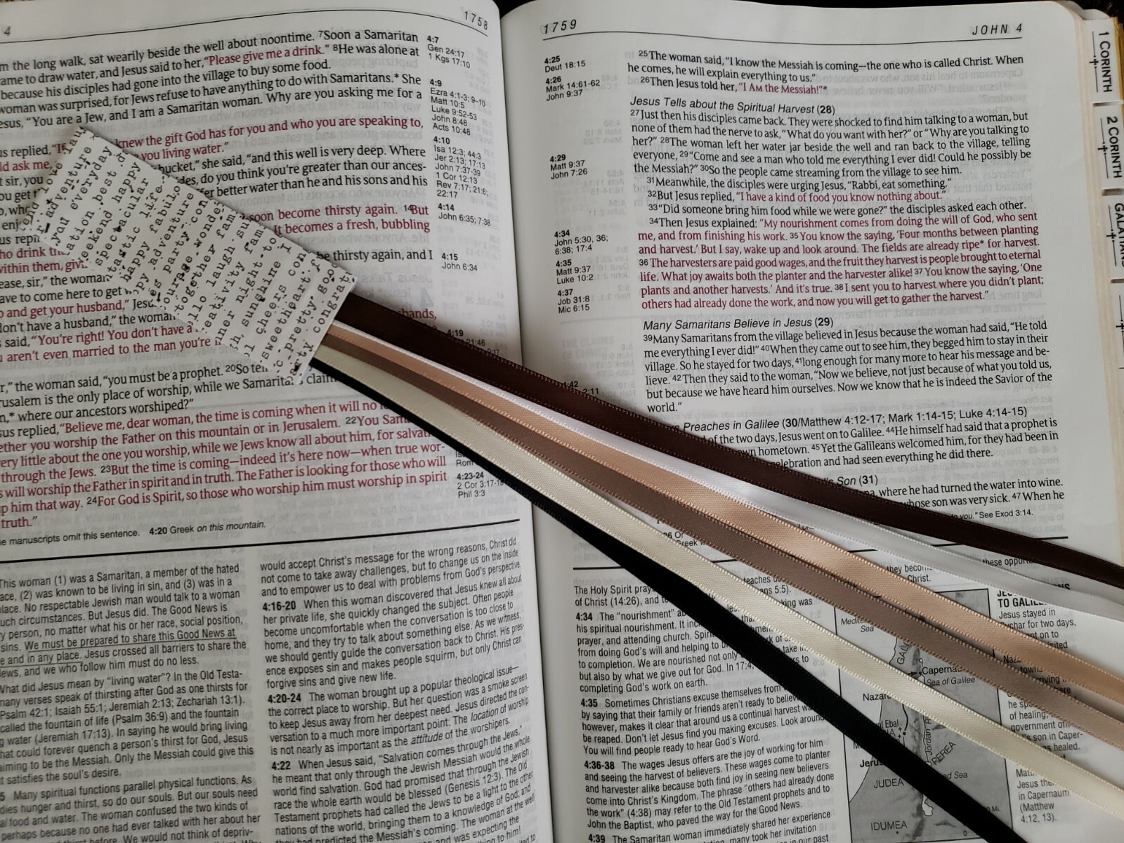 CUSTOM 2 ribbon bookmark, multi page book marker, Bible study, hymnal ...