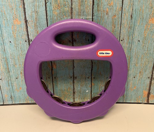 LITTLE TIKES VINTAGE PURPLE TAMBOURINE MUSICAL INSTRUMENT PRESCHOOL FUN ...