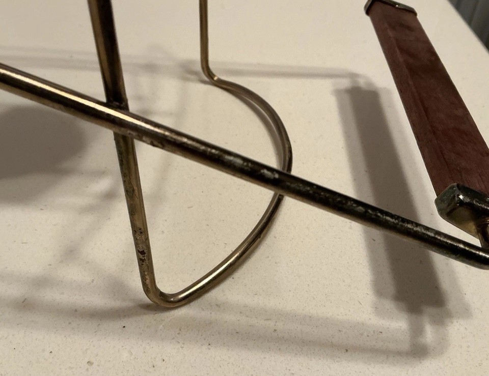 Vintage Pyrex Oval 045 Cradle Carrier Double Candle Warmer Stand Wood ...