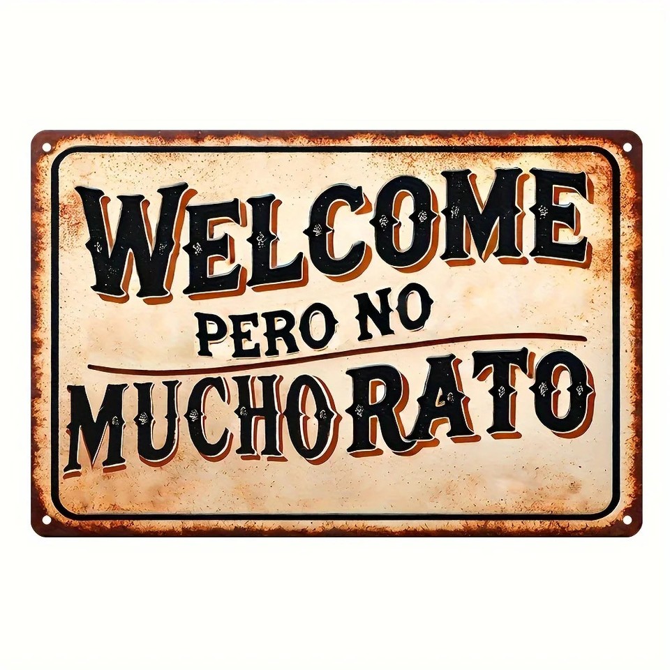 Multipurpose Vintage Welcome Sign in Spanish Tin Metal Signs Home Décor ...