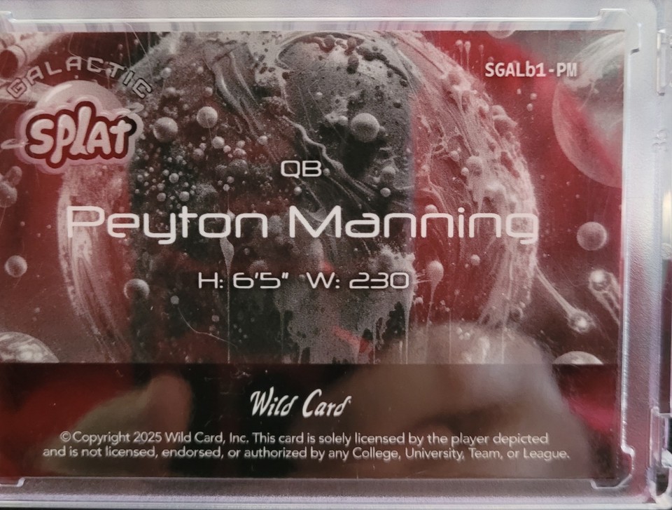 Payton Manning 2025 Wild Card Galactic Splat 1/1 Lava Refractor | eBay