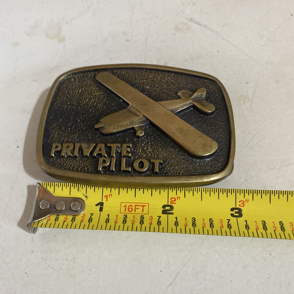 Vintage Solid Brass " Private Pilot " Belt Buckle | eBay