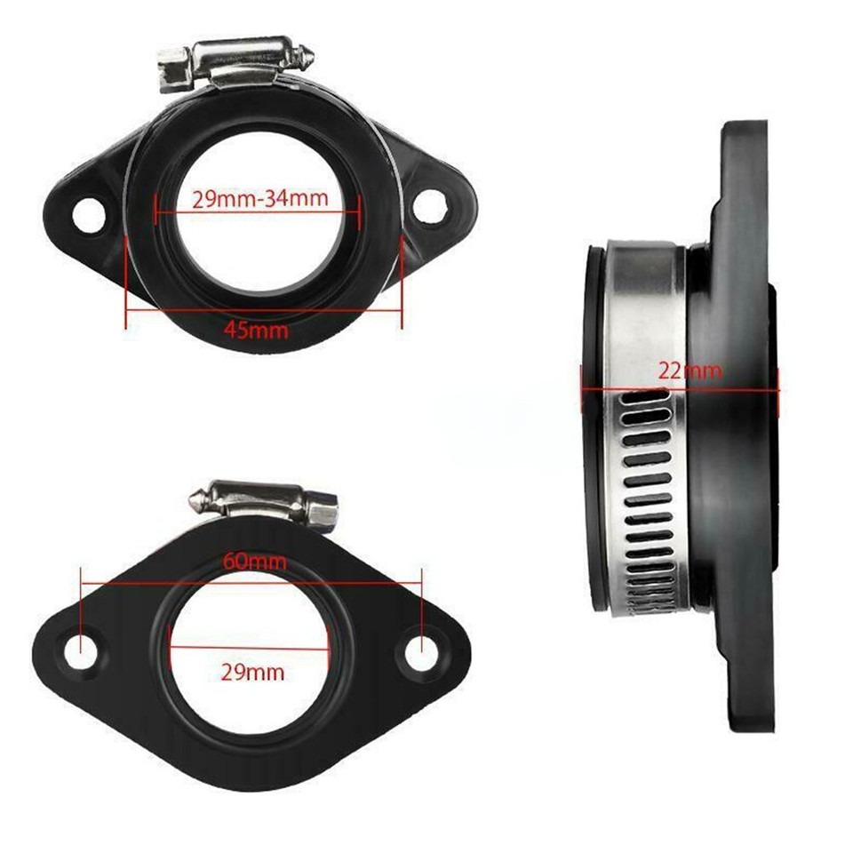 28mm 30mm Manifold Boot 2x ATV Adapter Carburetor Flange For Intake ...