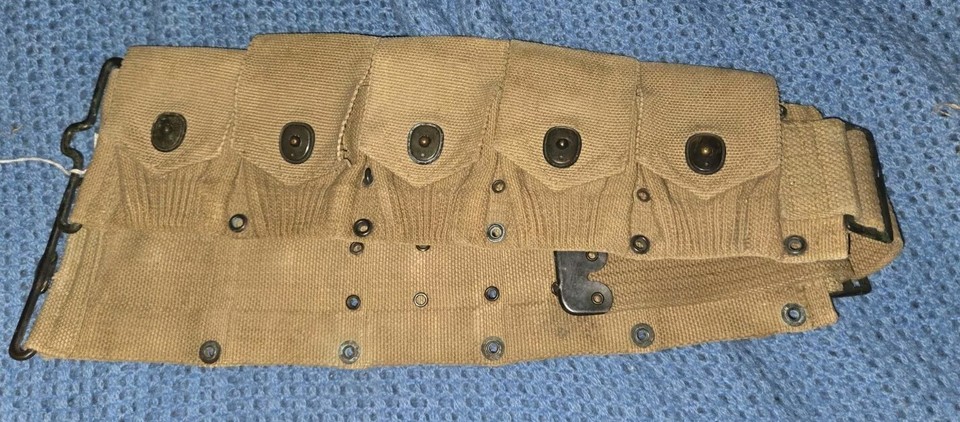 Mills WWI US Army M1910 10 Cartridge AMMO BELT 1916 Co A 1st Mp ...
