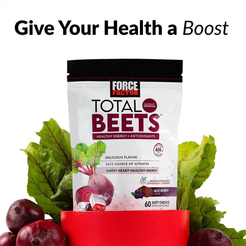 Force Factor Total Beets Concentrated Beet Root Soft Chews, Circulation ...