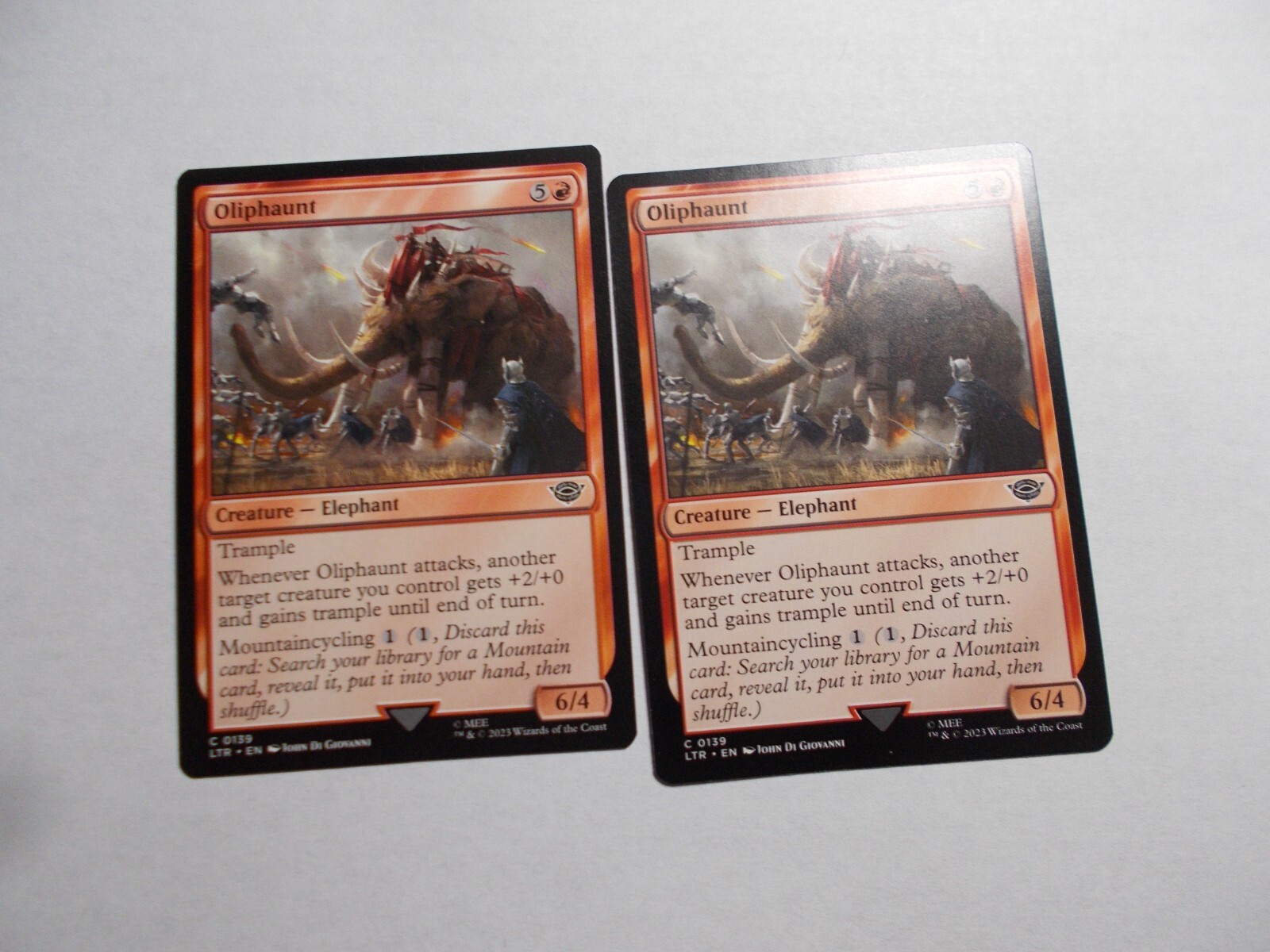 Oliphaunt x2 MTG Lord of the Rings Red Common Creature | eBay
