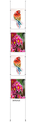A4 Wire Cable Acrylic Poster Holder Retail Shop Window Displays Signs ...