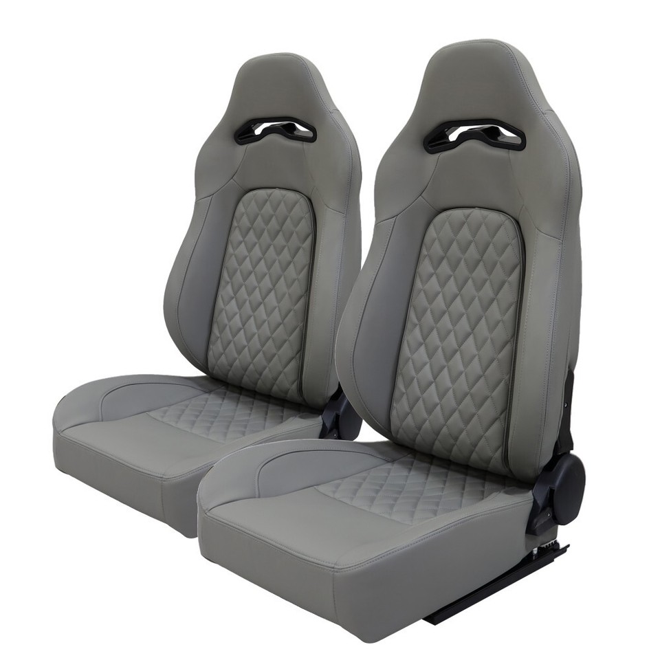 2Pcs Universal Reclinable Racing Seats Adjustable Bucket Seats with 2 ...