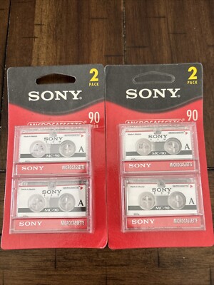 4 Sony MC-90 Microcassette Blank Cassette Tape 90 Min Tapes New | eBay