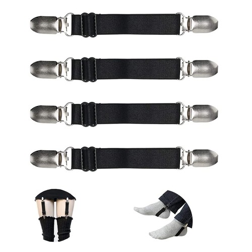 4 Pack Adjustable Elastic Boot Straps Pant Clips Stirrups Leg Straps | eBay