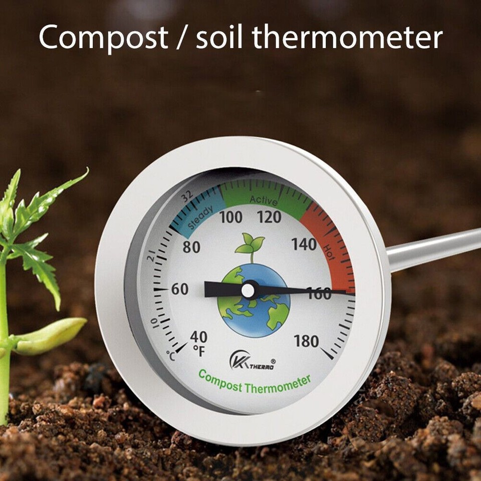 Soil Thermometer Temperature Monitor Thermometer Compost Soil Probe ...