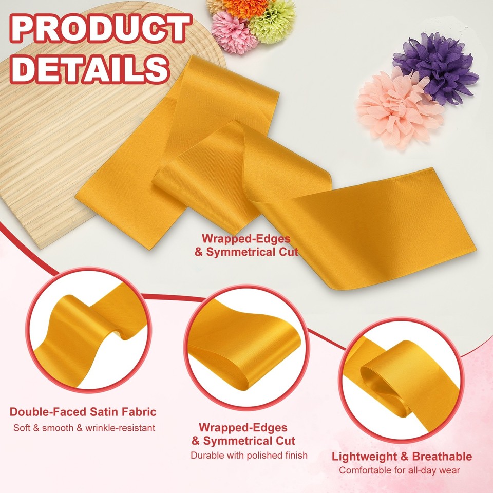 Satin Sash, Blank Sash Pageant Ribbon for Party Wedding 12 Pack & Gold ...