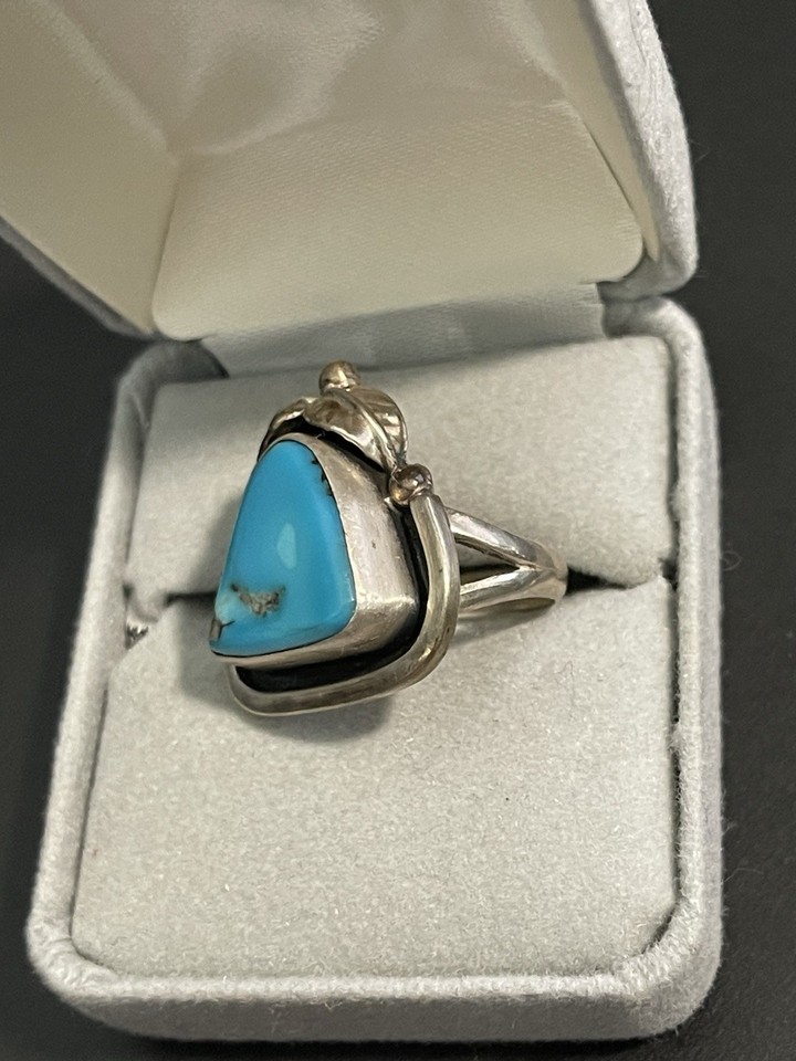 Vintage Taxco Mexico Sterling Silver 925 Triangular Turquoise Ring Size 6.5 | eBay