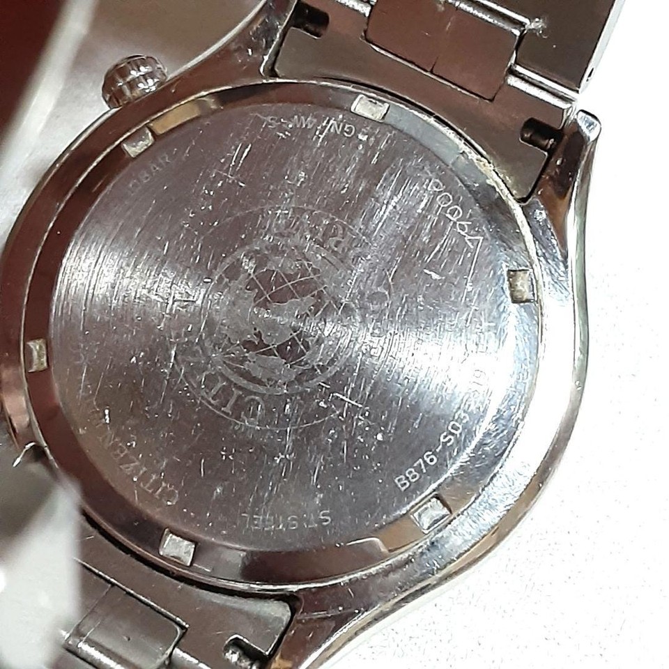 Citizen World Time Eco-Drive Solar Date Men's Watch White Dial Used | eBay