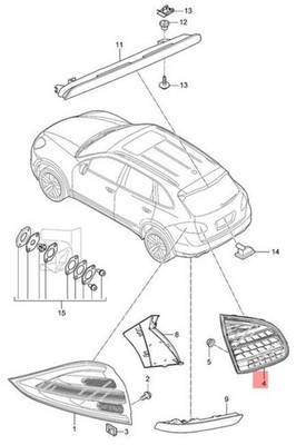 Genuine PORSCHE Cayenne 92A Rear Light Left 95863106500 | eBay