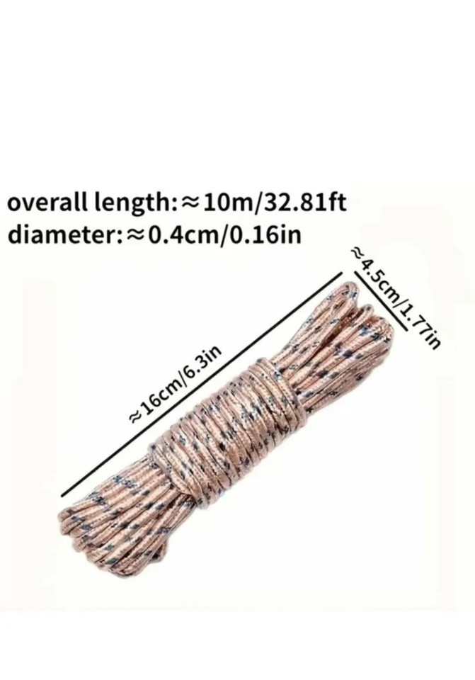 10M Heavy Duty Clothes Line Extra Strong Nylon Washing Line Laundry ...