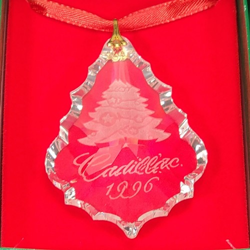 SWAROVSKI "1996 CADILLAC" Ornament JAFFA Crystal Etch 14K GF loop ...