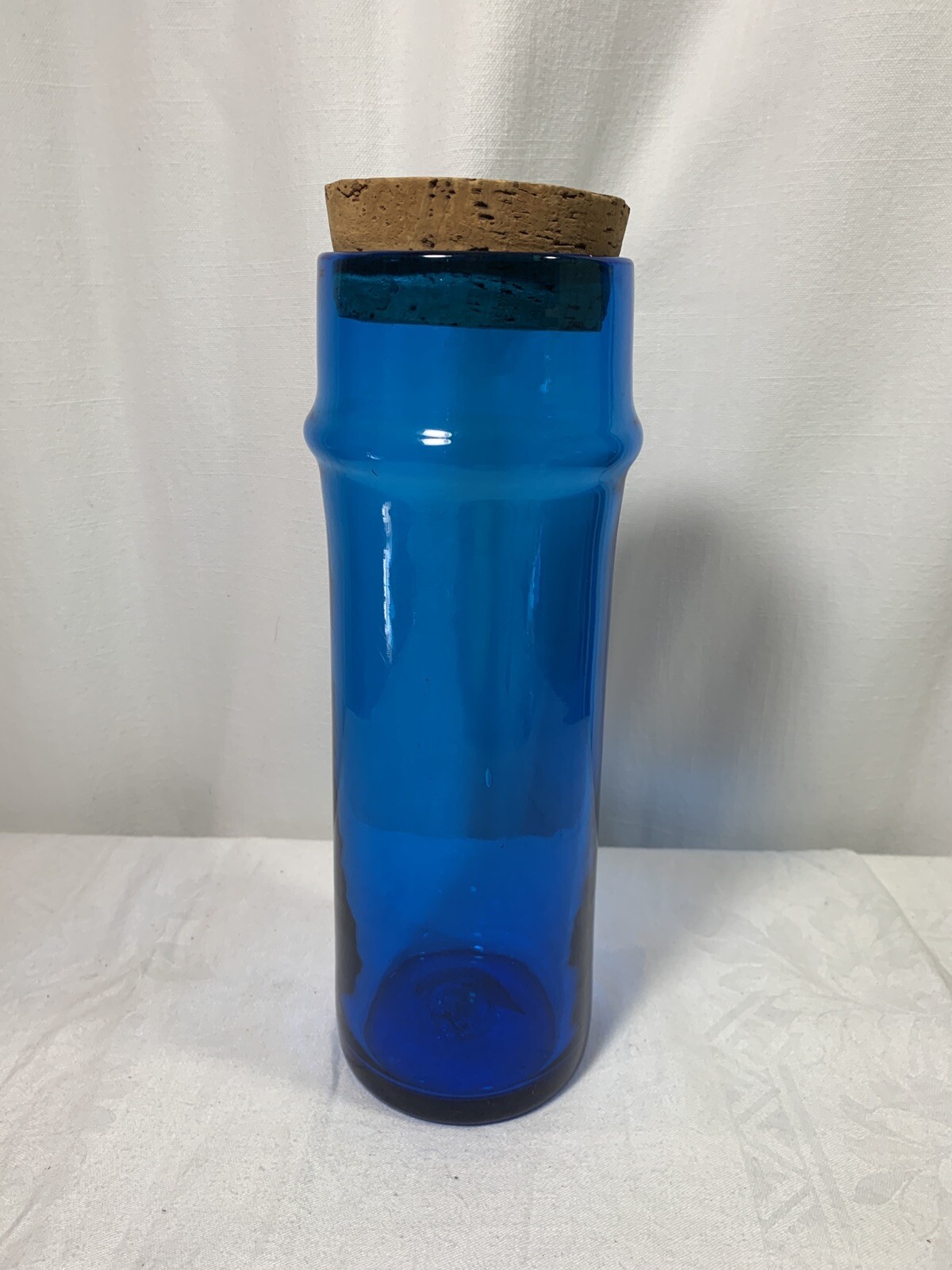 Blenko Art Glass 7227L Canister in Turquoise Blue with Cork Joel Myers ...