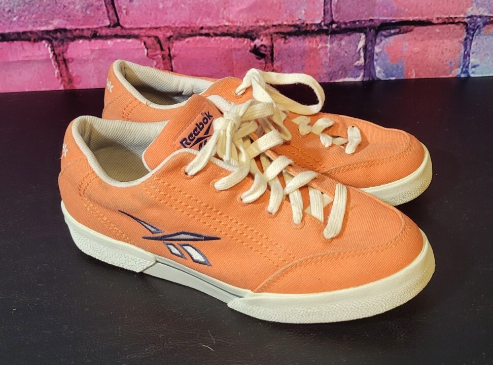 REEBOK Canvas Retro Classic Orange Fashion Sneakers S… - Gem