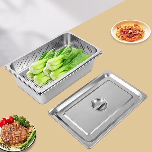 Rectangular Hotel Pan with Lid Set Pan Perforated Steam Pan Steam Table ...
