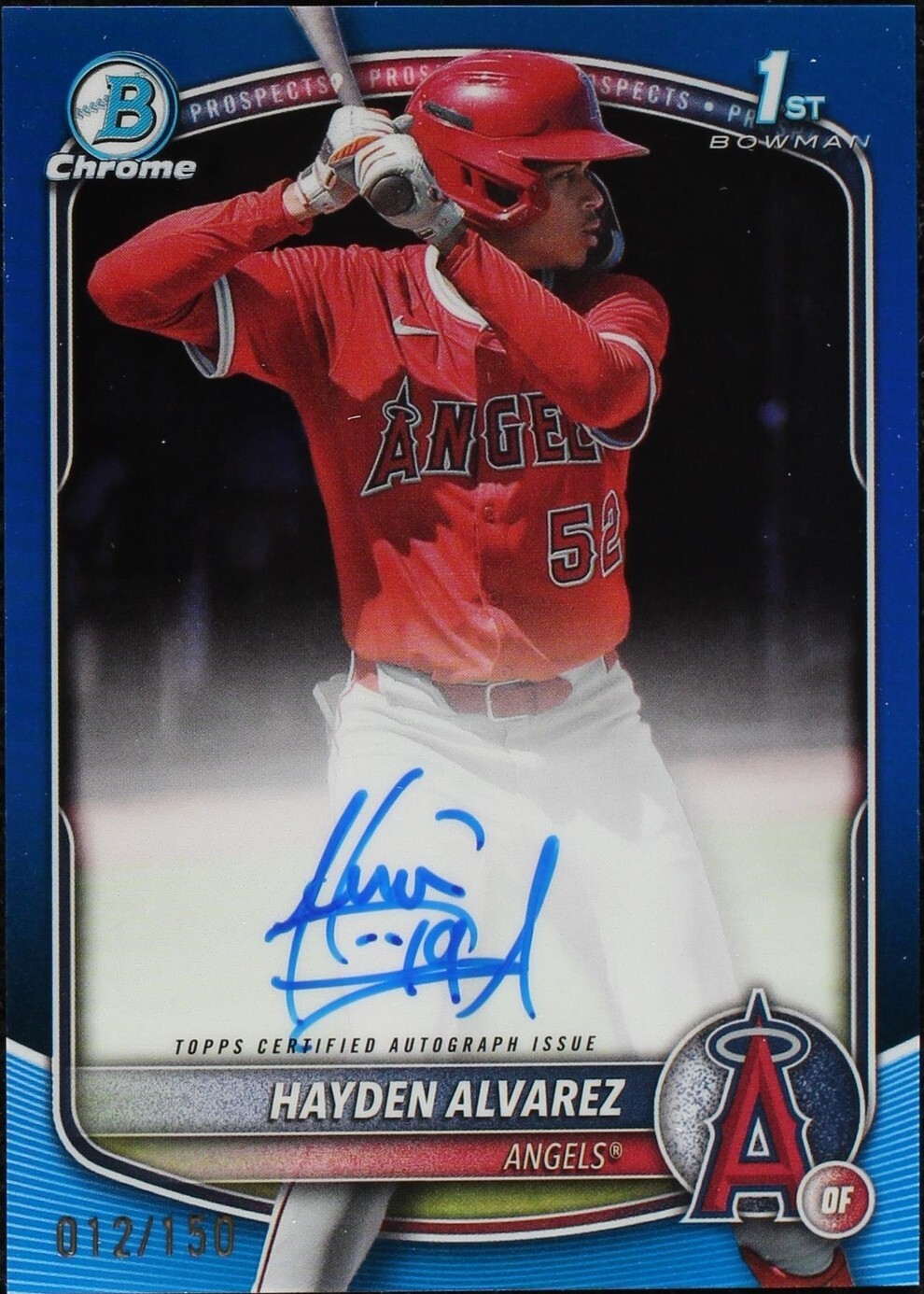 2025 Bowman - Chrome Prospect Autographs Hayden Alvarez #CPA-HA Blue ...