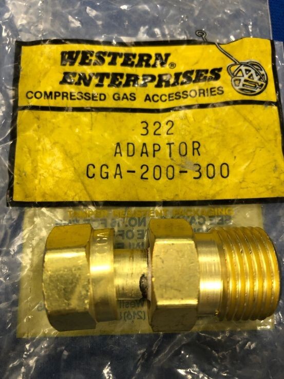 Western Enterprises 322 Brass Adaptor OEM CGA-200 to CGA-300 Acetylene ...