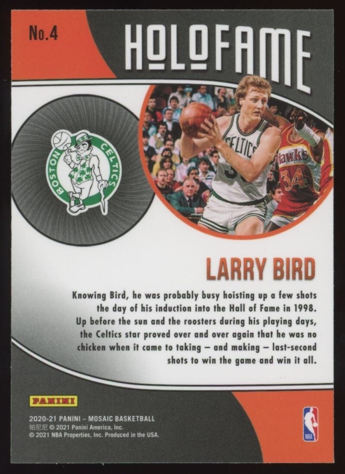 LARRY BIRD 2020-21 Mosaic HoloFame Insert #4 | eBay
