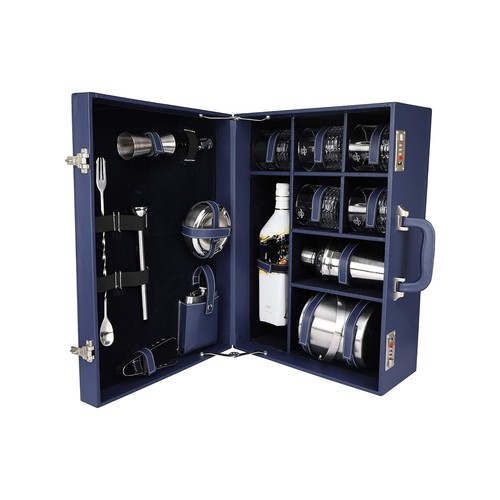 Bar Accessories Mini Bar Set Portable Leatherette Briefcase Travel Kit ...