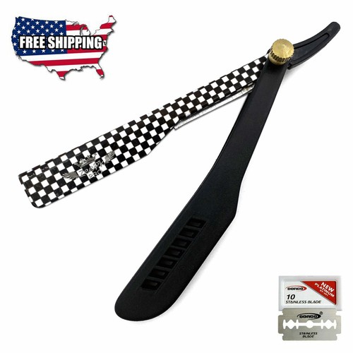 SMART BEARD CUT THROAT BARBER STRAIGHT SHAVING RAZOR CHECKER DESIGN ...