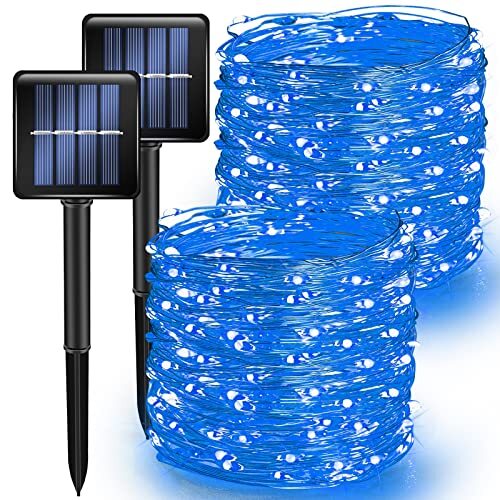 Solar String Lights Outdoor, Total 80 FT 240 LED Solar Powered 2 Pack ...