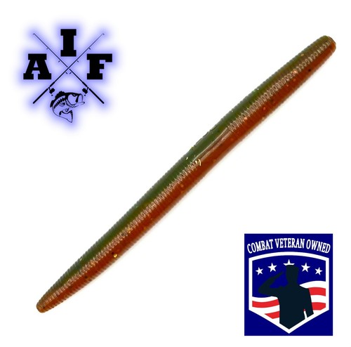 green pumpkin and orange Gary Yamamoto Senko Style Worm Stick Bait. 5 ...