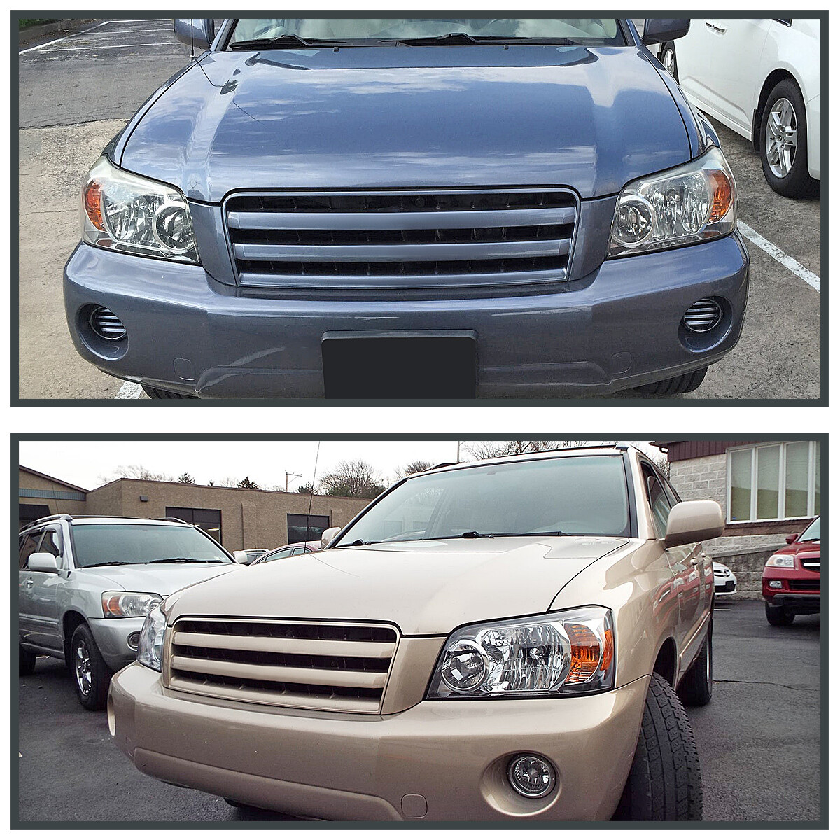 Fits 2004-2007 Toyota Highlander Halogen Headlights Lamps Left+Right 04 ...