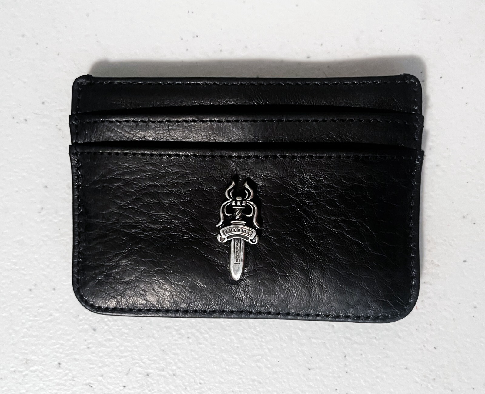VINTAGE Chrome Hearts Dagger Leather Card Holder Wall… - Gem